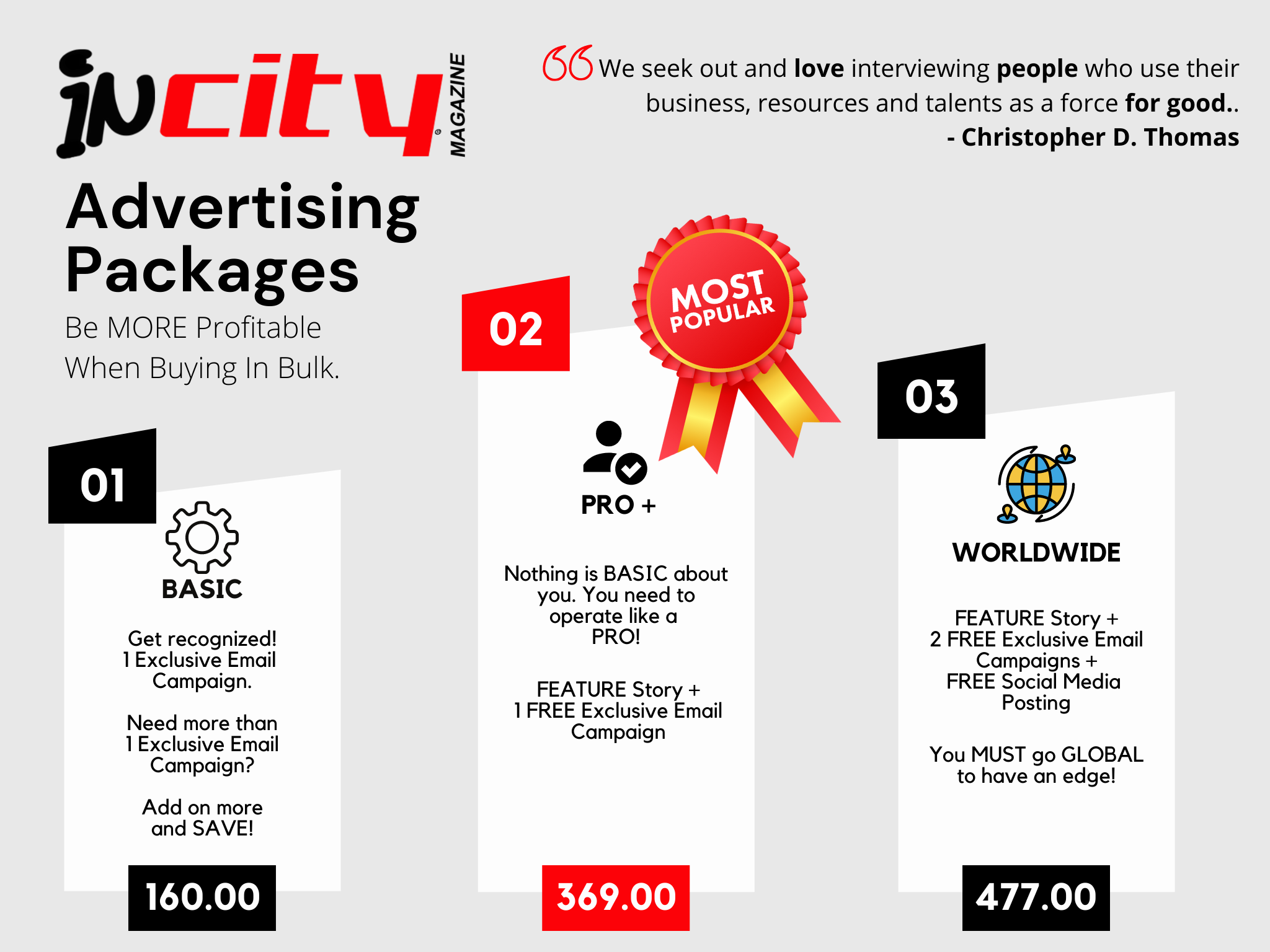 Ad Pricing - inCity Magazine